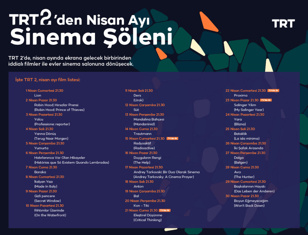 TRT 2'den Nisan Ayında Her Akşam Farklı Film! – Fil'm Hafızası